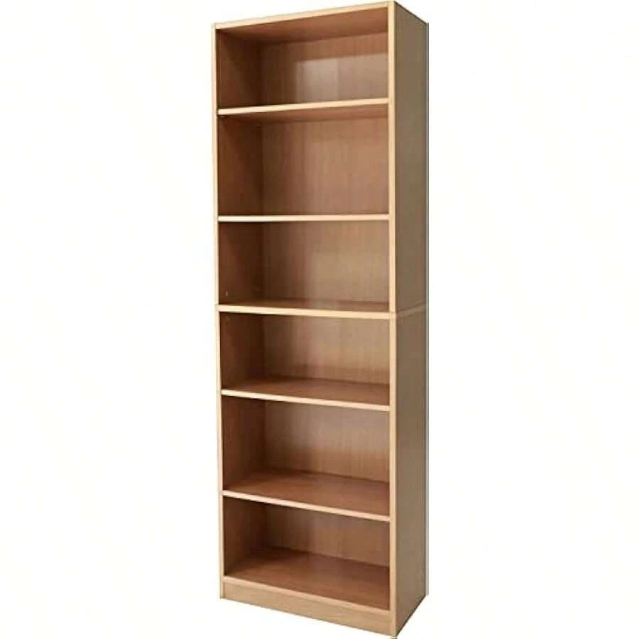 Tall Narrow Bookcase Storage Unit With Adjustable Shelving Furniture For Living Room Home Office ...