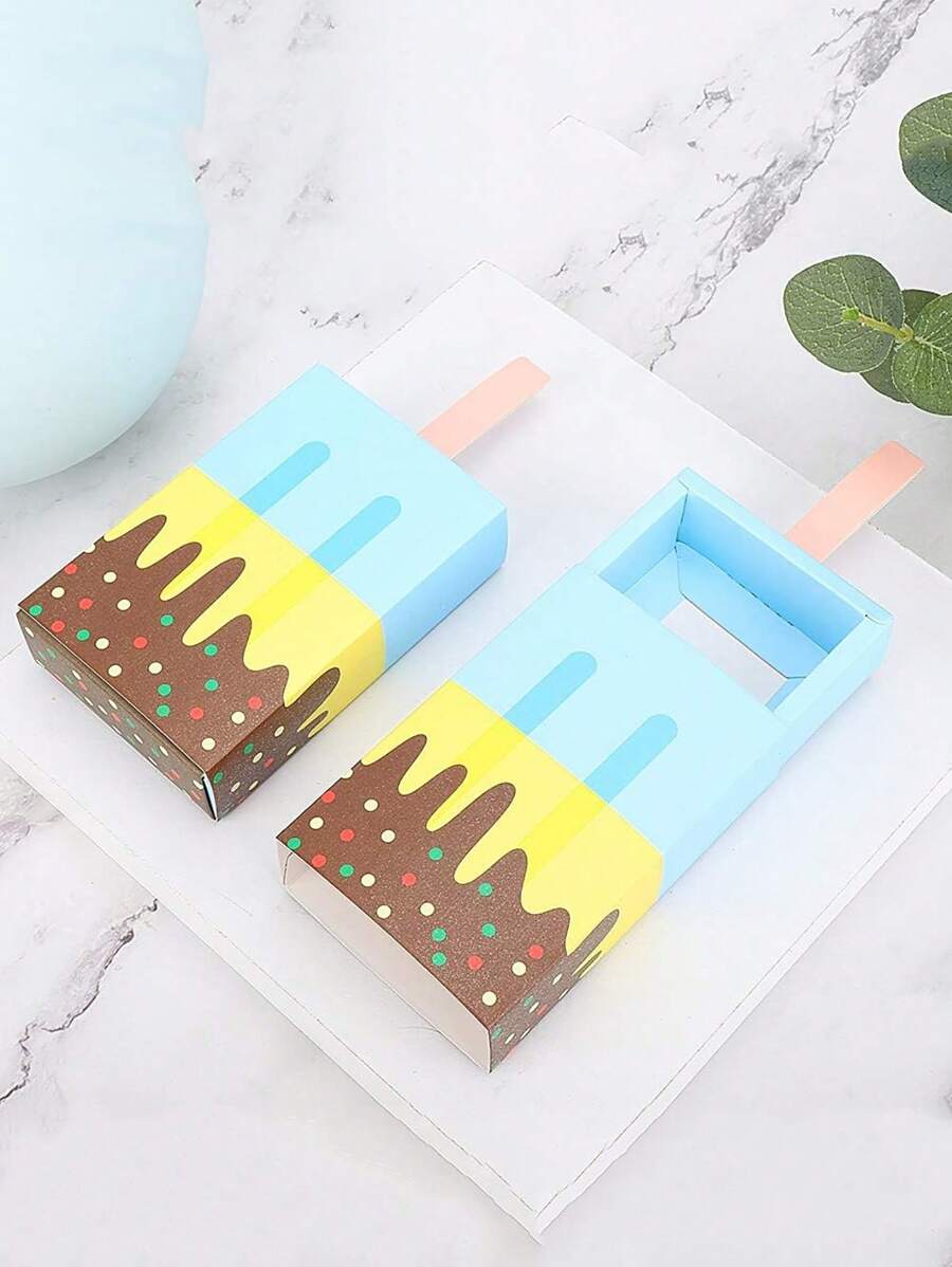10Pcs Paper Ice Cream Shape Gift Boxes Popsicle Shape Treat Boxes ...