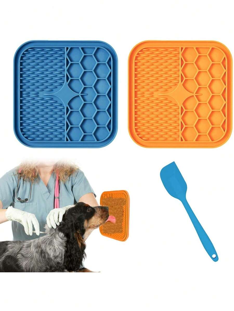 Pet Distraction Feeding & Bathing Mat - Dog Slow Feeder Mat With ...