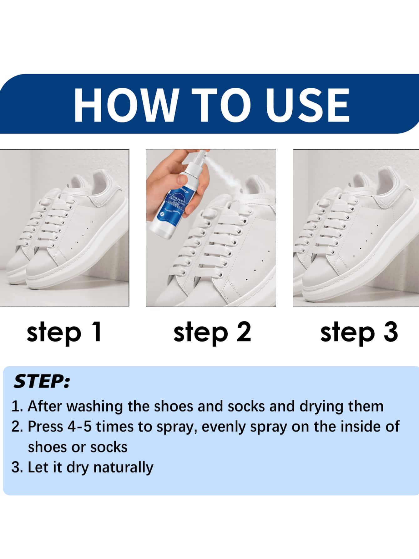 Shoe And Sock Deodorizing Spray Shoe And Sock Cleaning Sweaty Feet Odor ...