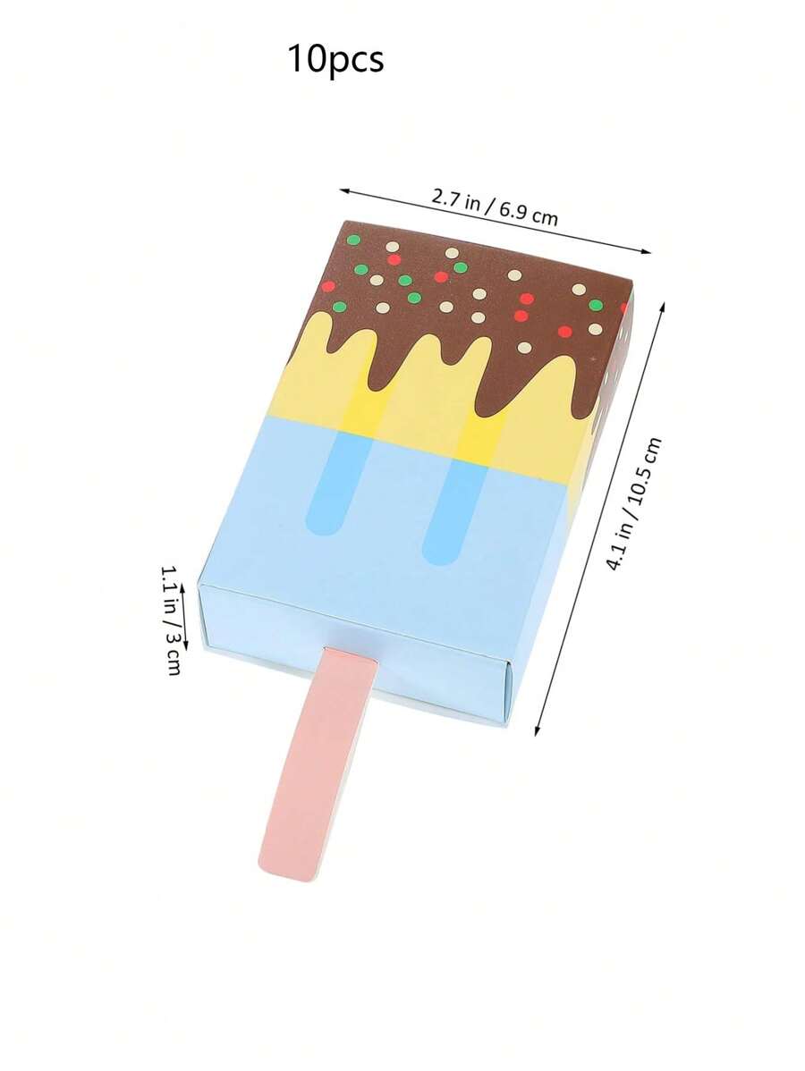 10Pcs Paper Ice Cream Shape Gift Boxes Popsicle Shape Treat Boxes ...