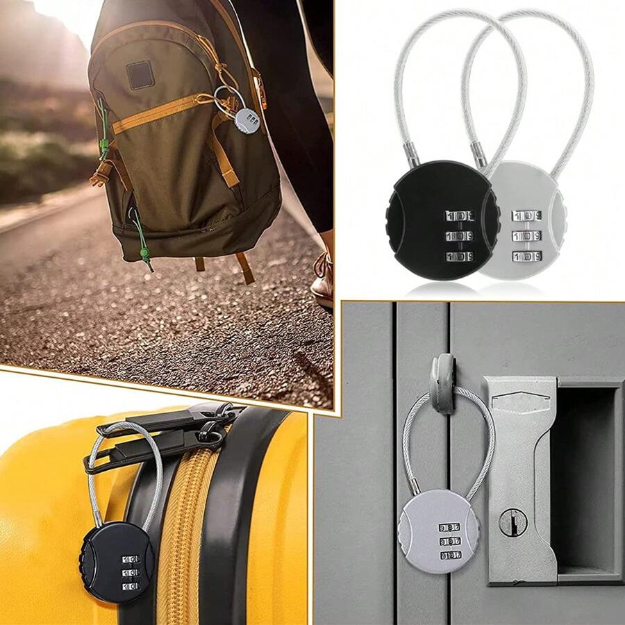 Metal Mini Dial Digits Code Lock Padlock Suitcase Combination Padlock Safety Travel Security For