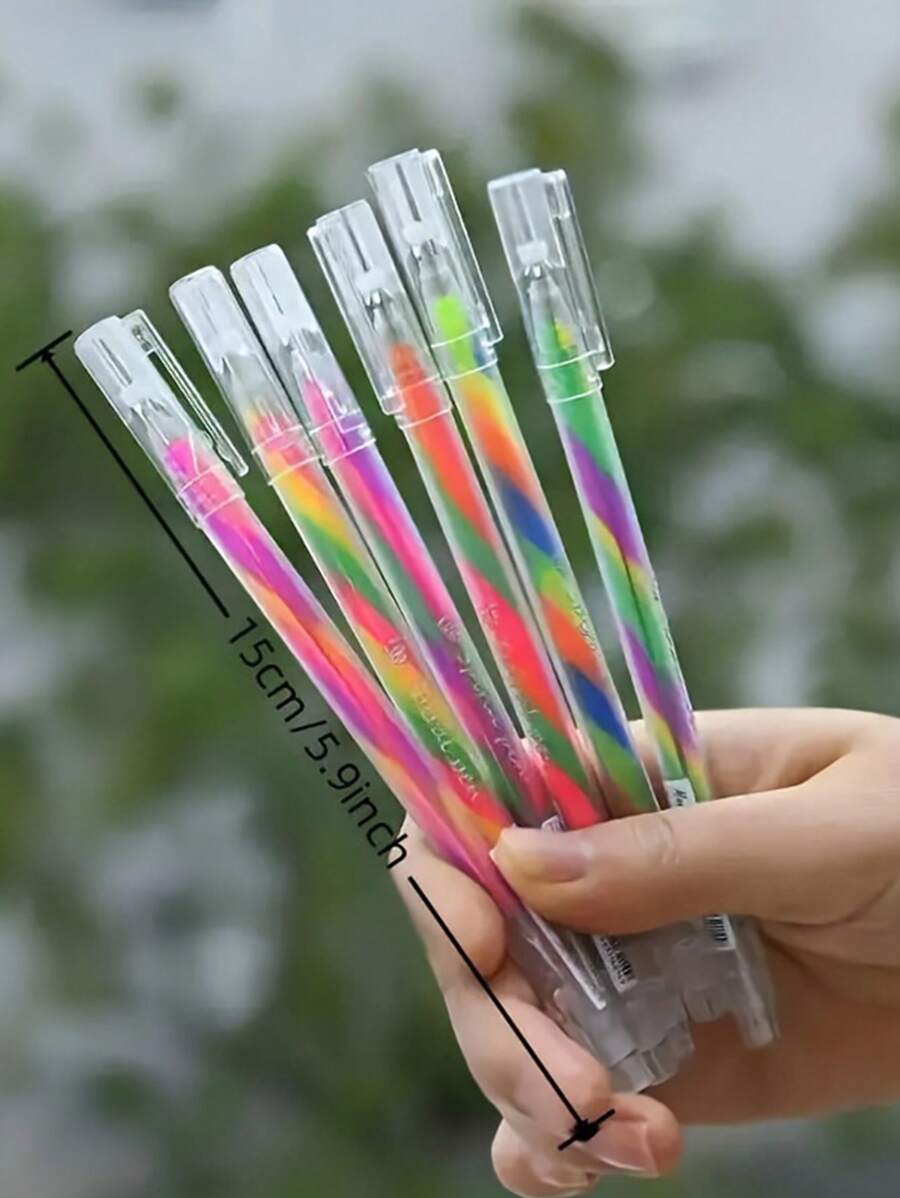 6 Colors Sparkly Gel Pens Fine Point Rainbow Gradient Pens For ...