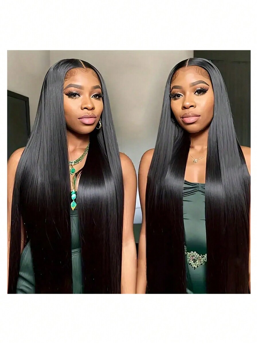 36 Inch Straight Lace Front Wigs Human Hair Pre-Plucked 180% Density ...