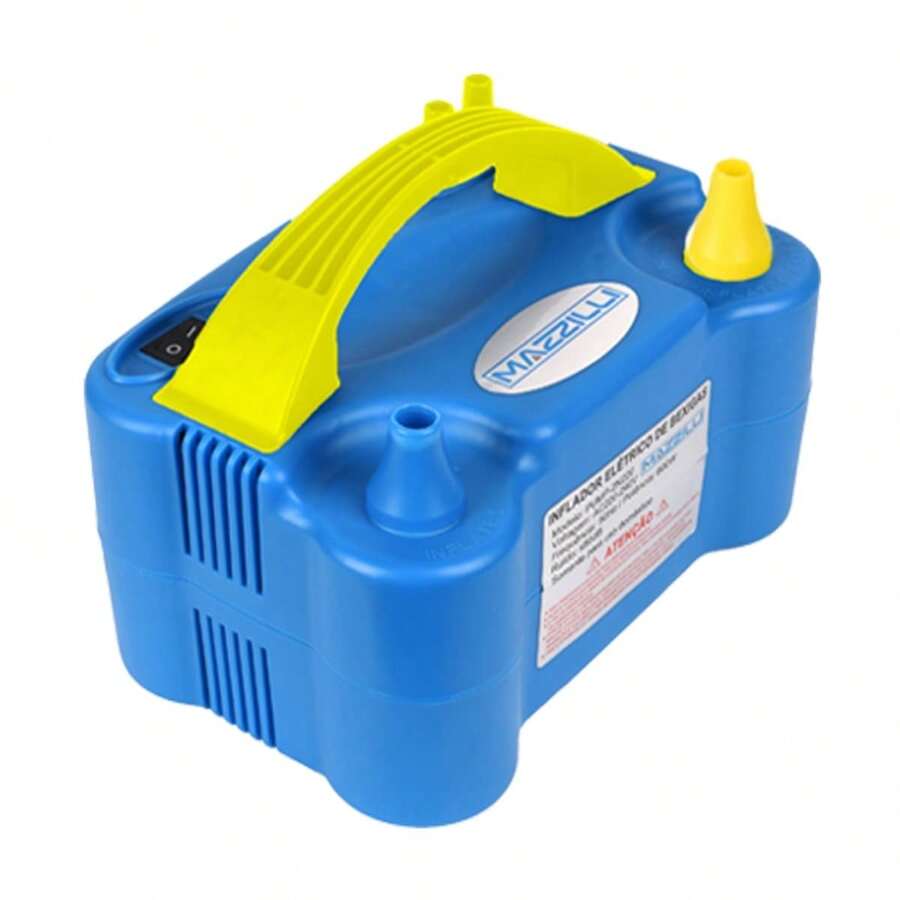 Inflador Compressor Balão Bexiga 2 Bico Festa Aniversário Com Medidor ...