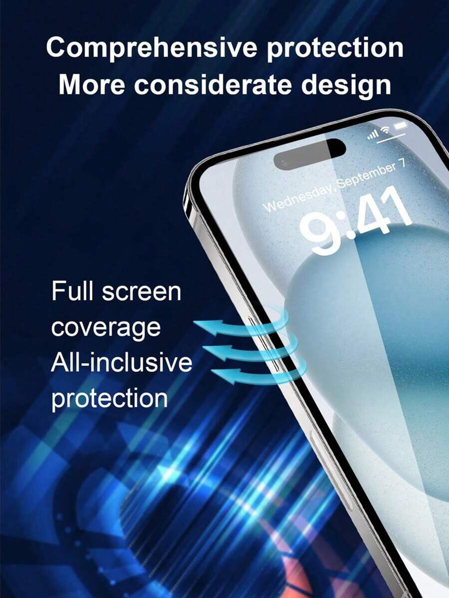 2ชิ้น กระจกฟิล์มกันรอยเต็มจอ ที่เข้ากันได้กับ iPhone 14 13 12 11 Pro Max X XR XS 13 12 Mini 14 ...