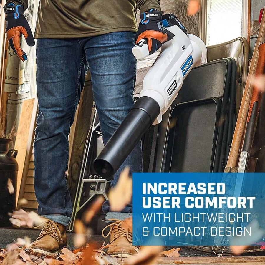 HART 20V 90 Mph At 250 CFM Cordless Axial Leaf Blower Kit, (1) 2.0Ah ...