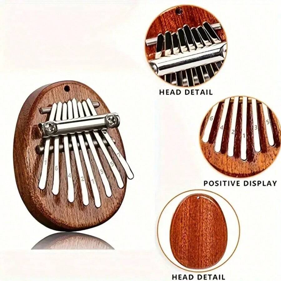 Mini Kalimba Thumb Piano, 8 Keys Hand-Held Musical Instrument With ...