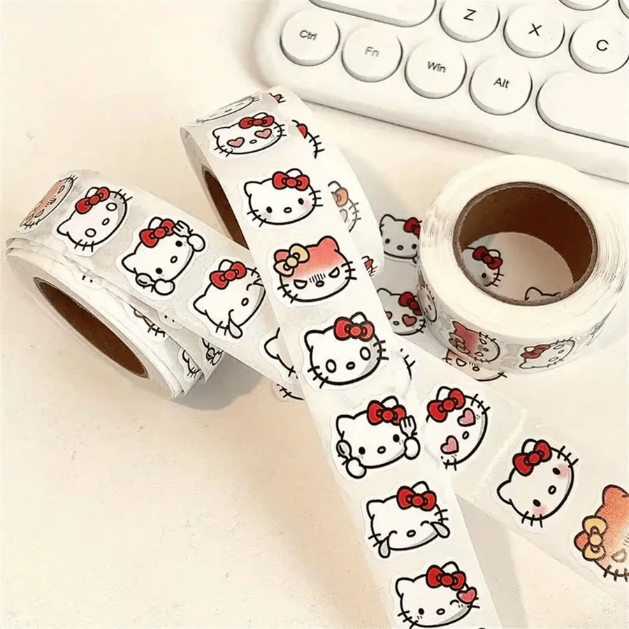 Sanrio 500pcs Sanrio Hello Kitty Sticker Roll - Color Stamps For ...