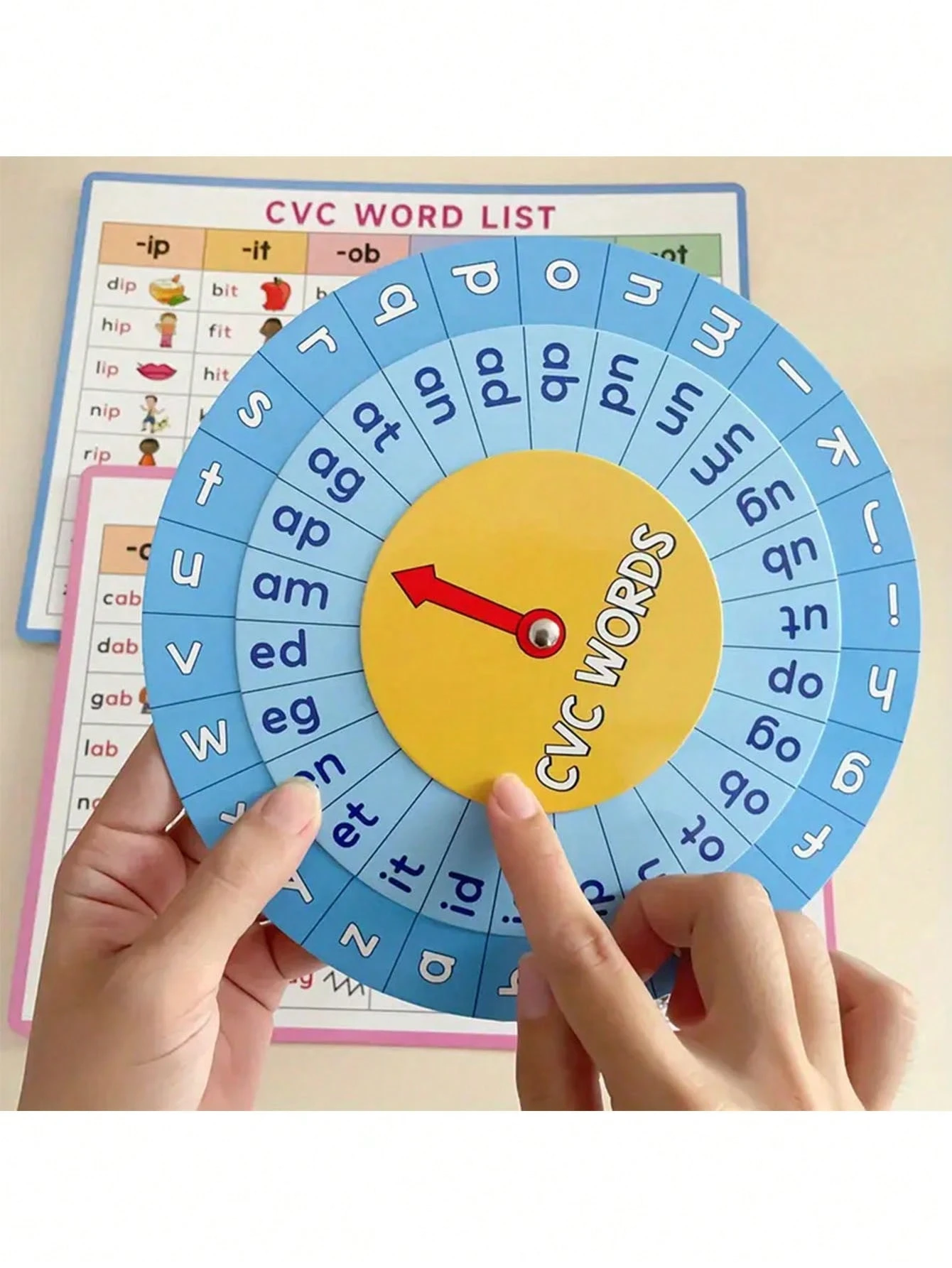 CVC Phonics Reading Game - Kids Interactive Spinner And Poster Set ...