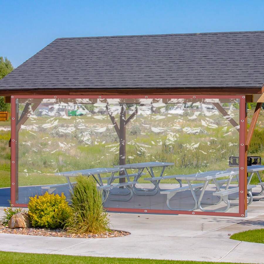 TFCFL Commercial Grade Vinyl Clear Awning Canopy Roll Up Patio ...