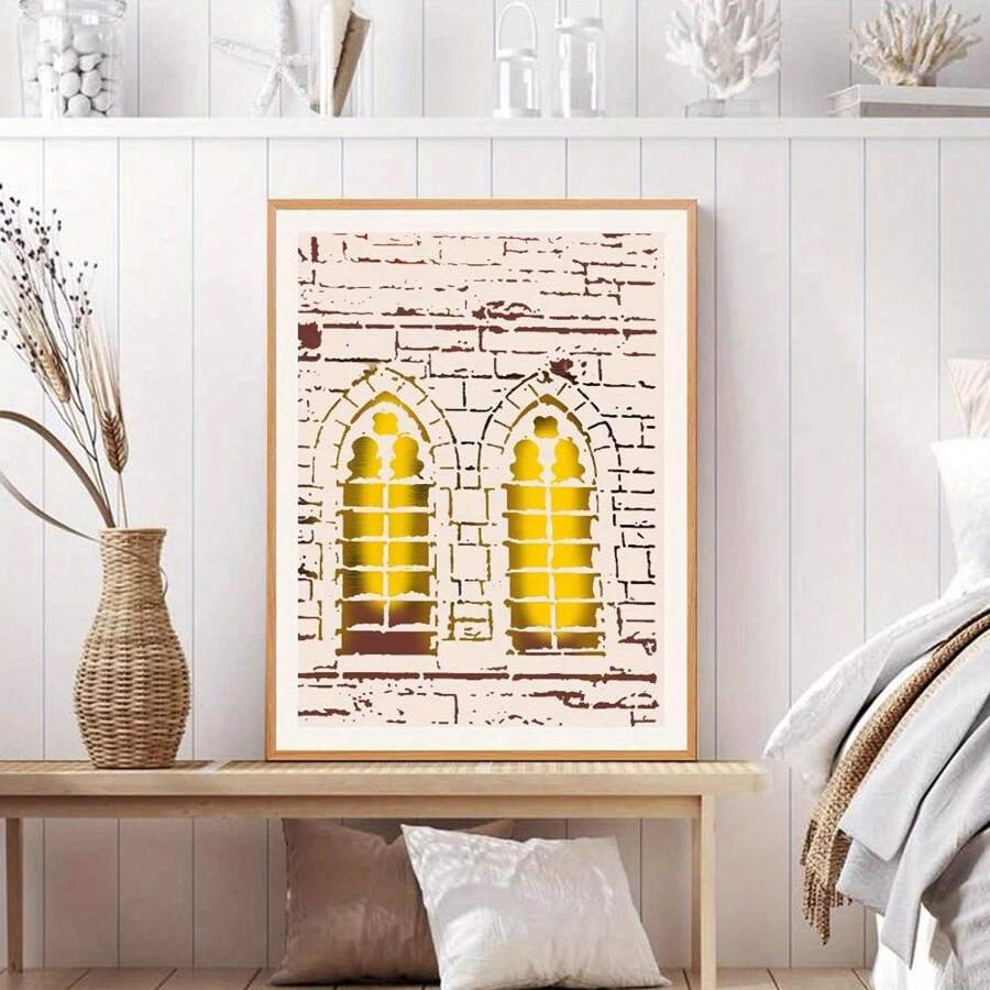 6 Pieces Building House Stencils For Painting Reusable Town Rural ...