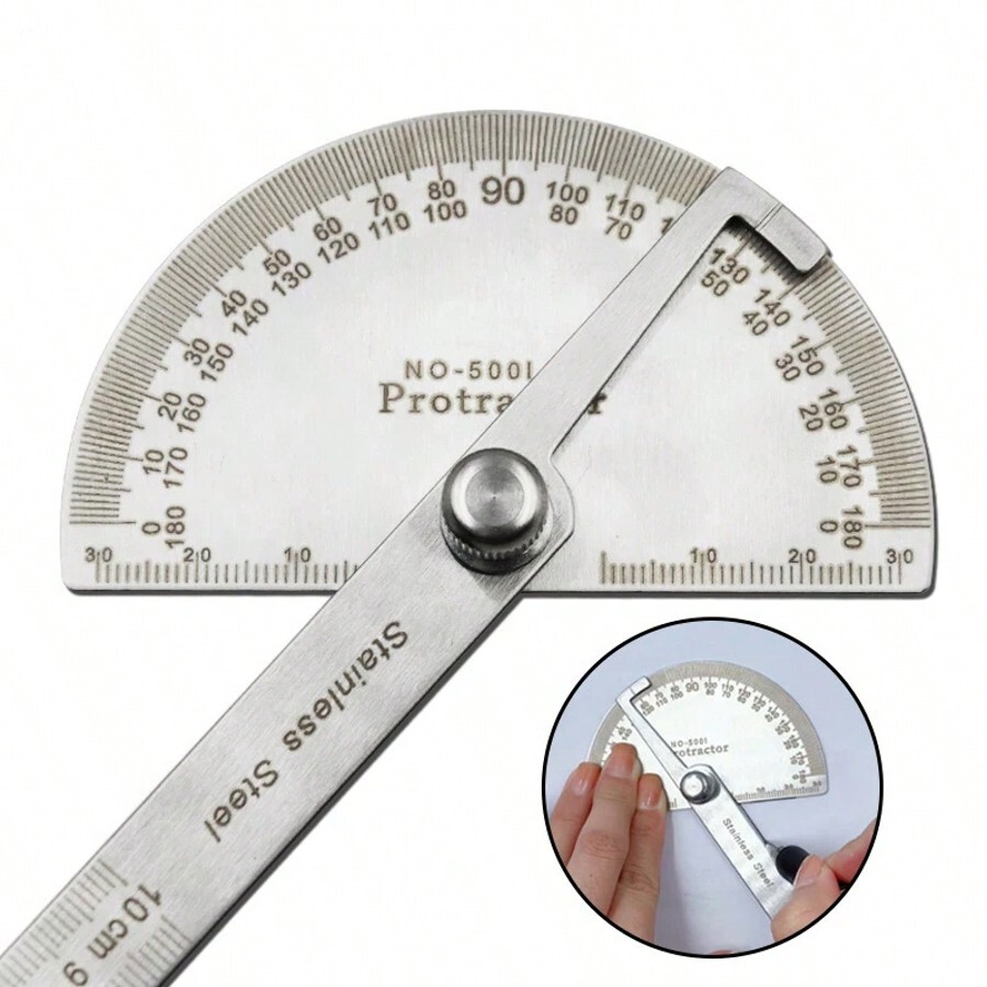 3PCS 180 Degree Protractor Metal Angle Finder Angle Ruler Woodworking ...