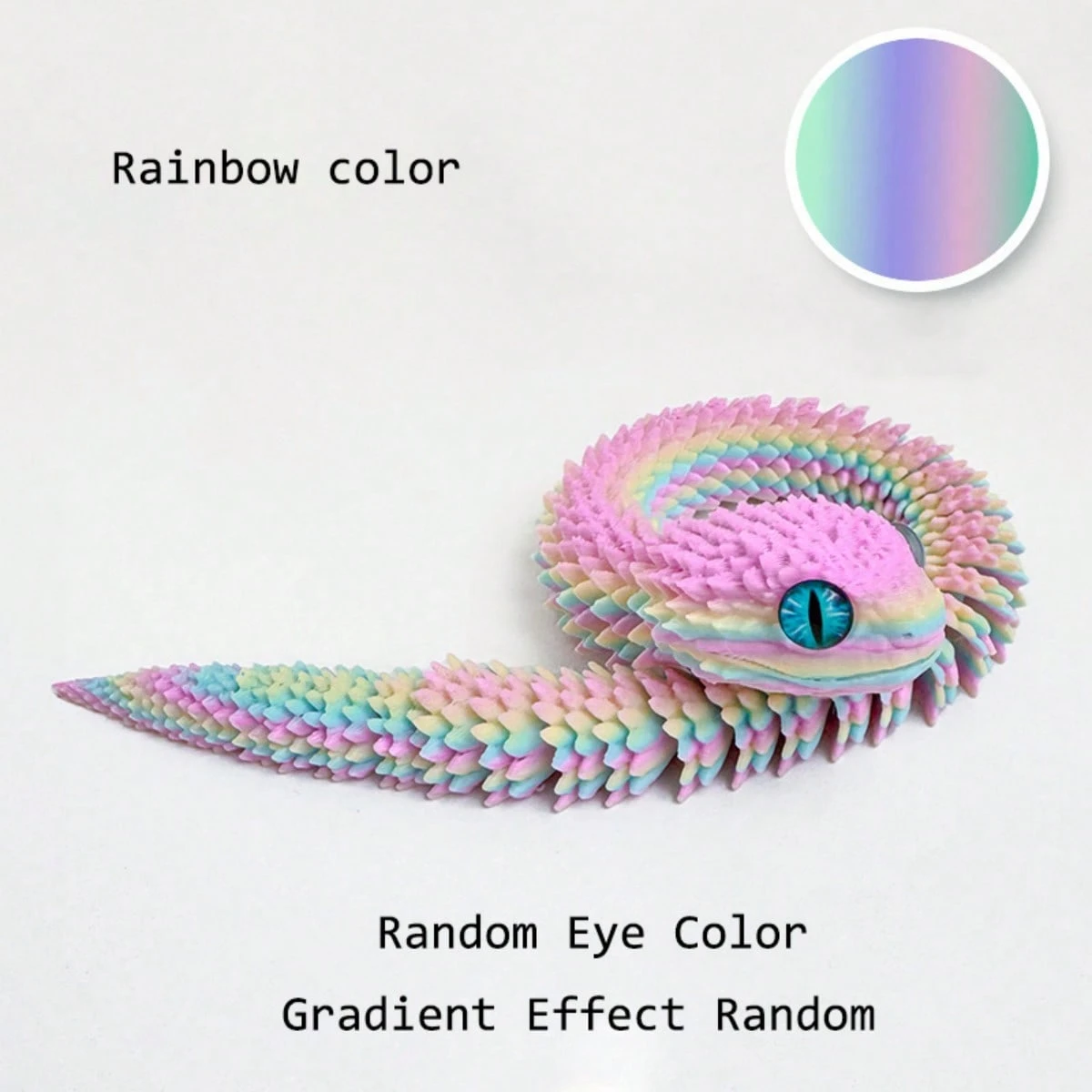 2025 Nova Cobra Animal Impressão 3D Víbora, Brinquedo Fidget Cobra ...