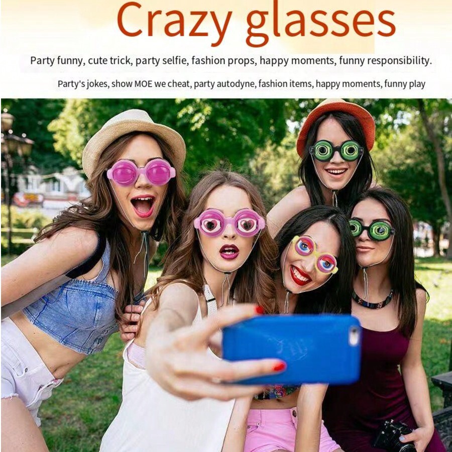 Crazy Glasses, Funny Gag Glasses With Pull String Blinking Eyes ...
