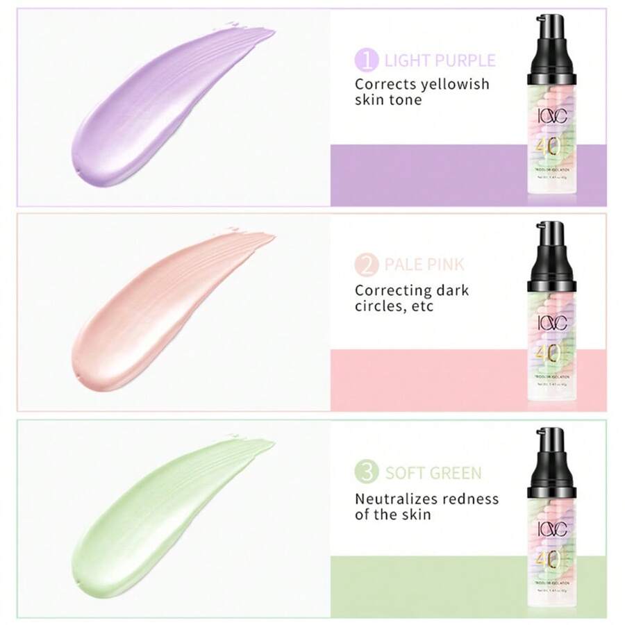 3-In-1 Color-Mixing Primer Cream, Pore Blurring Tone-Correcting ...