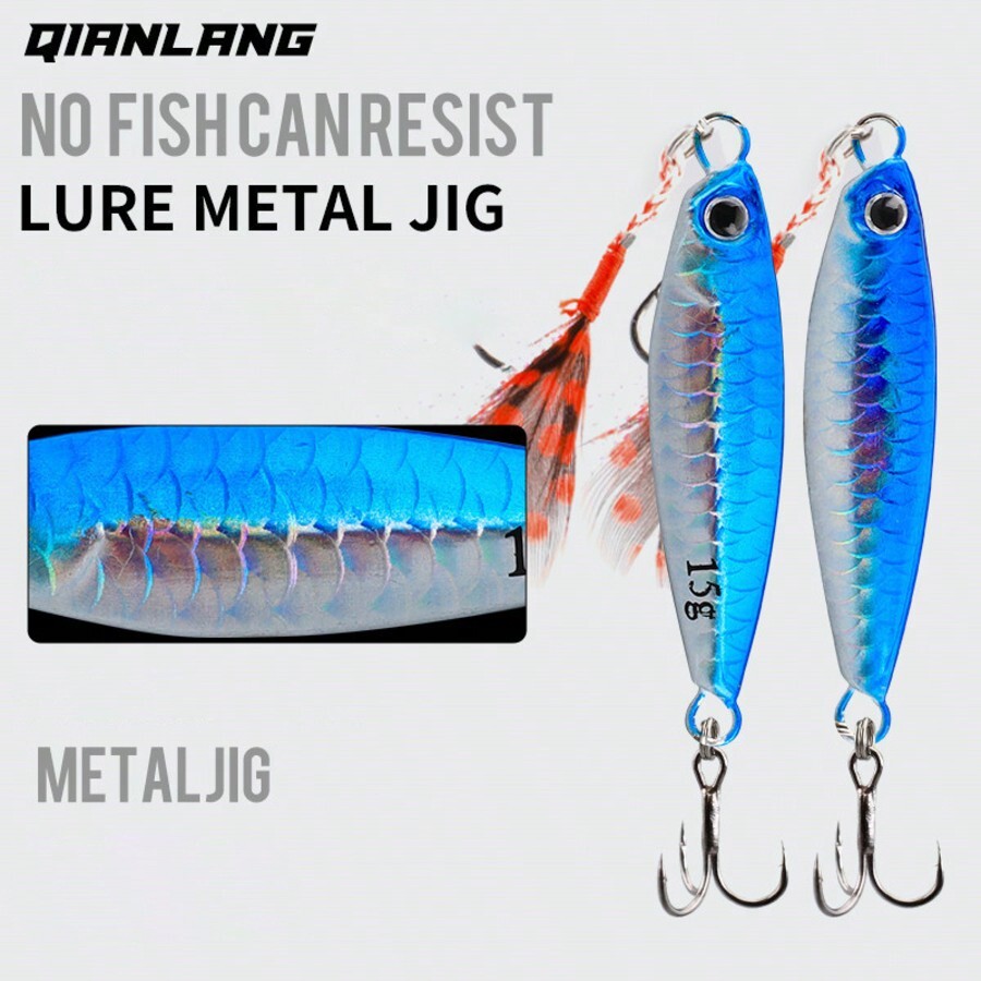 Long-Distance Trolling Metal Plate Lure, Realistic Fish Scale Imitation ...