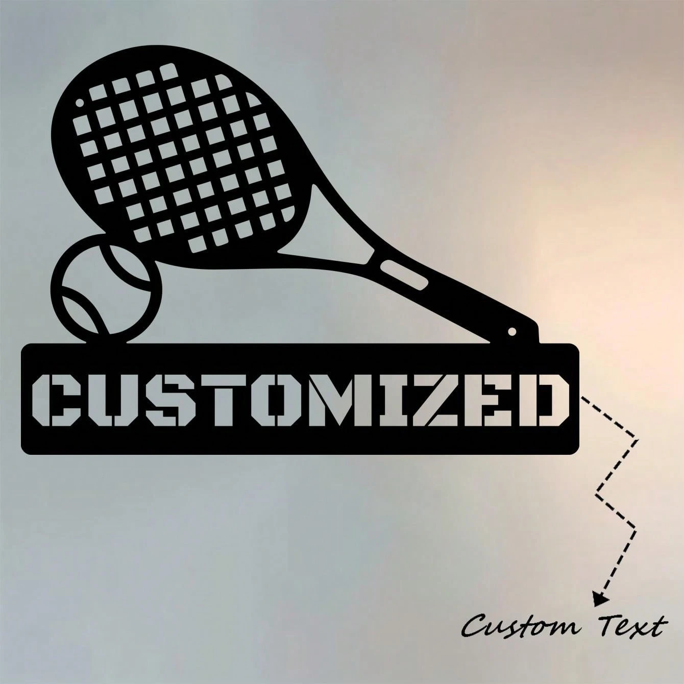 Customized Tennis Racket Wall Art, Metal Sign Plaque, Modern Style ...