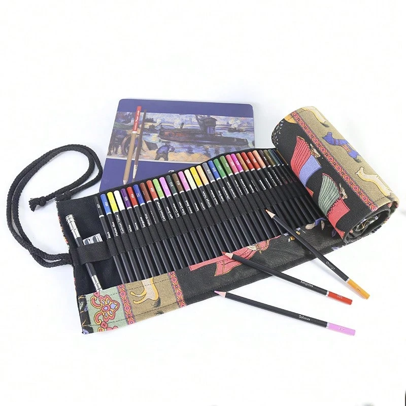 75 Pieces Color Pencil Drawing Set (With Rollable Canvas Case) Easy To ...