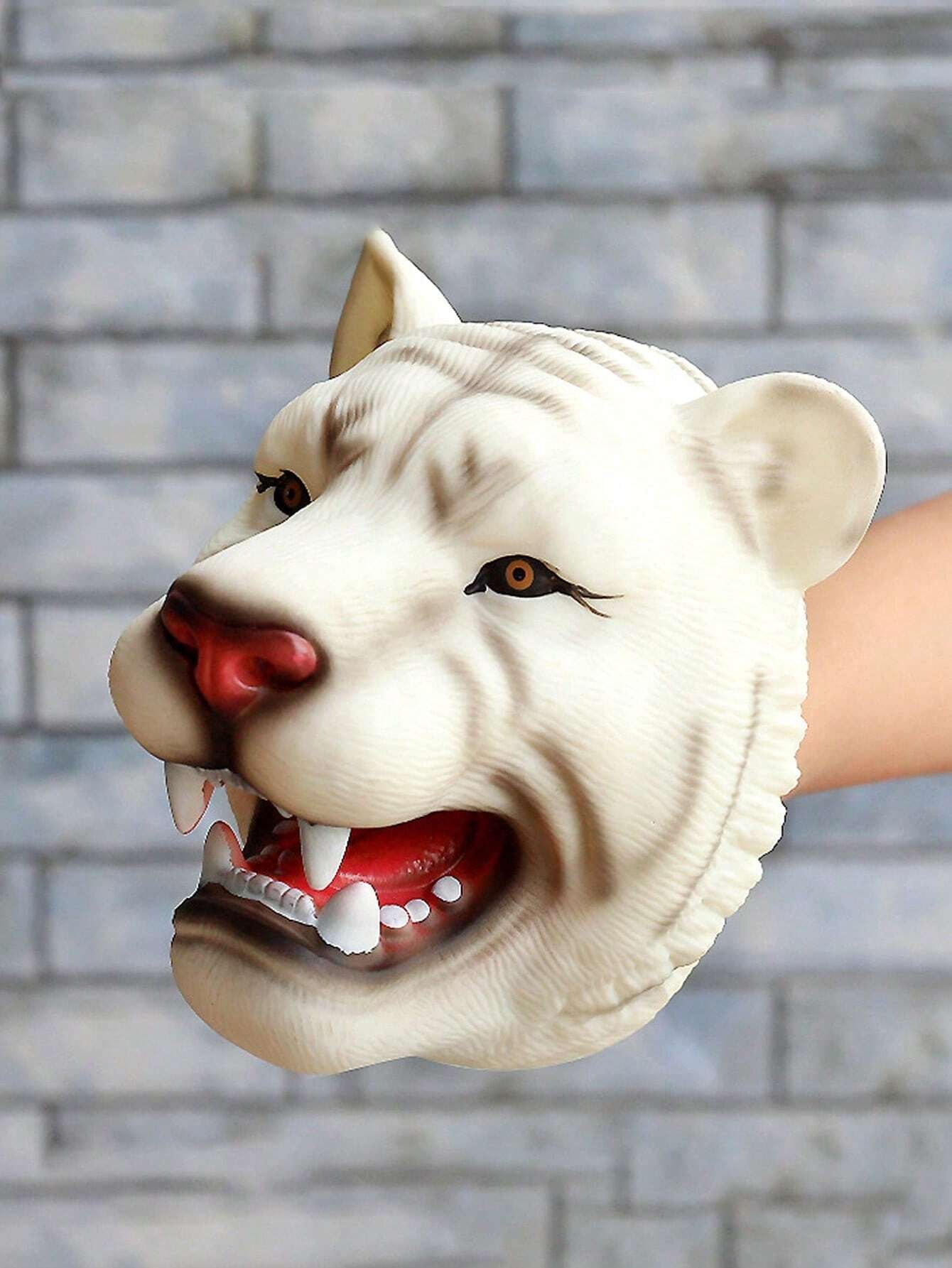 1pc Realistic Animal Hand Puppet Glove, Soft Rubber Dinosaur, Leopard ...