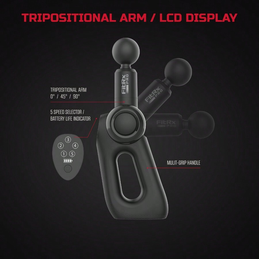 FitRx Pro Neck And Back Massager, Handheld Percussion Massage Gun With ...