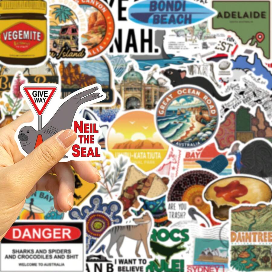50Pcs Australian Stickers Luggage Stickers For Suitcases World Stickers ...