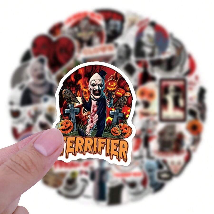 55pcs Terrifier Stickers Halloween Waterproof Sticker Decals Water ...
