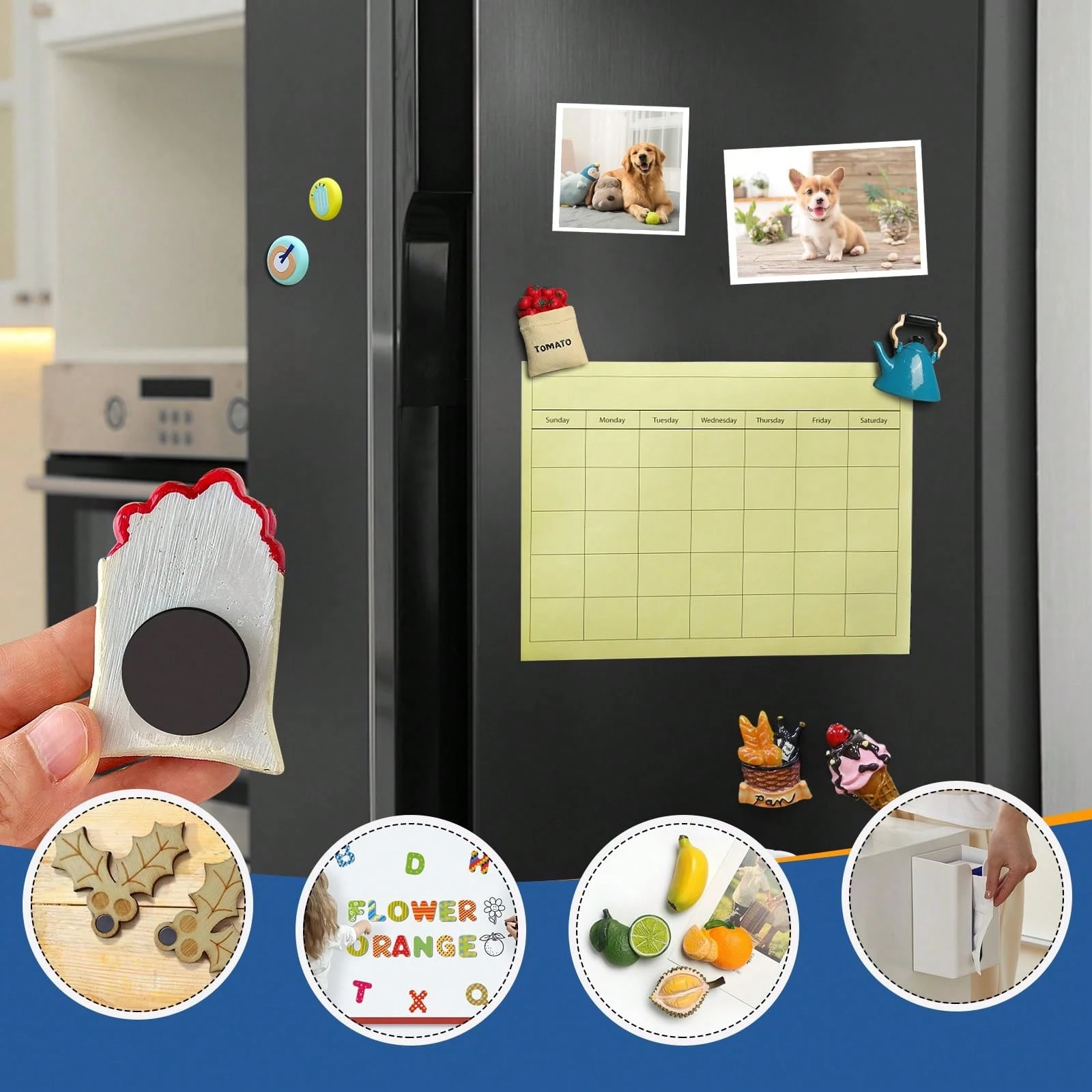 120Pcs Magnetic Dot With Self Adhesive, Round Magnets Magnetic Tape ...