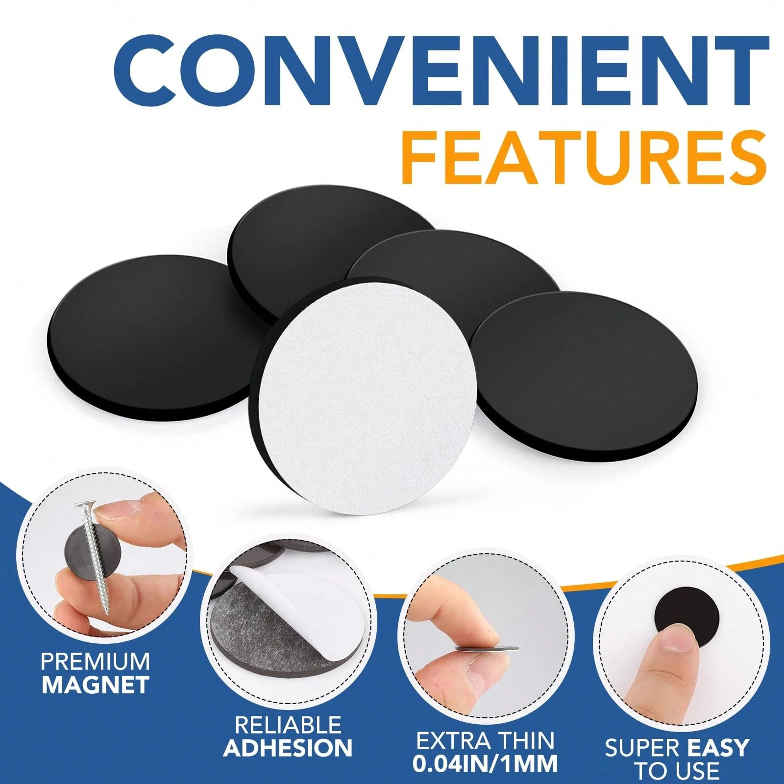 120Pcs Magnetic Dot With Self Adhesive, Round Magnets Magnetic Tape ...