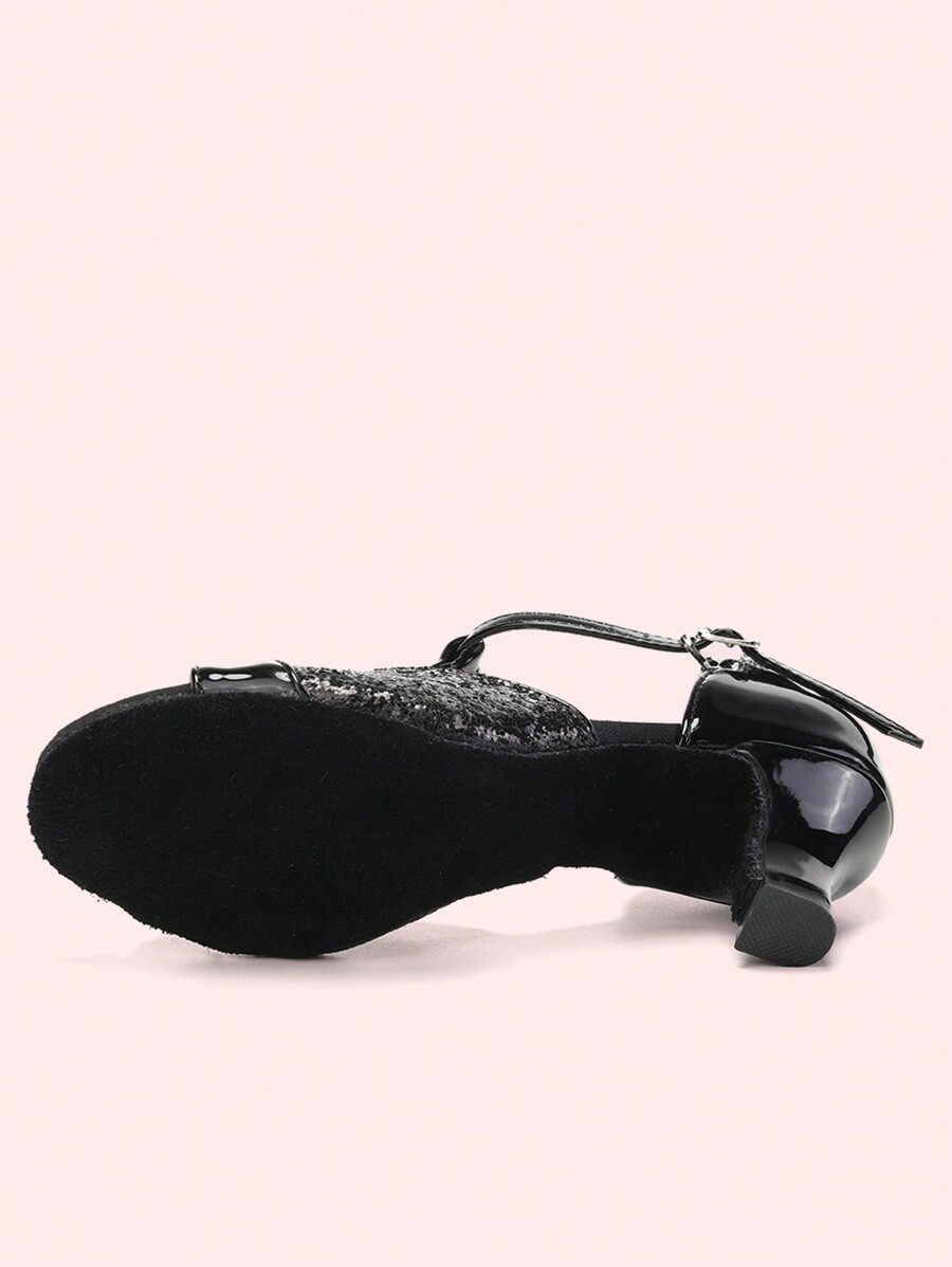 Women's Black Glitter High Heel Dance Shoes For Indoor | SHEIN USA
