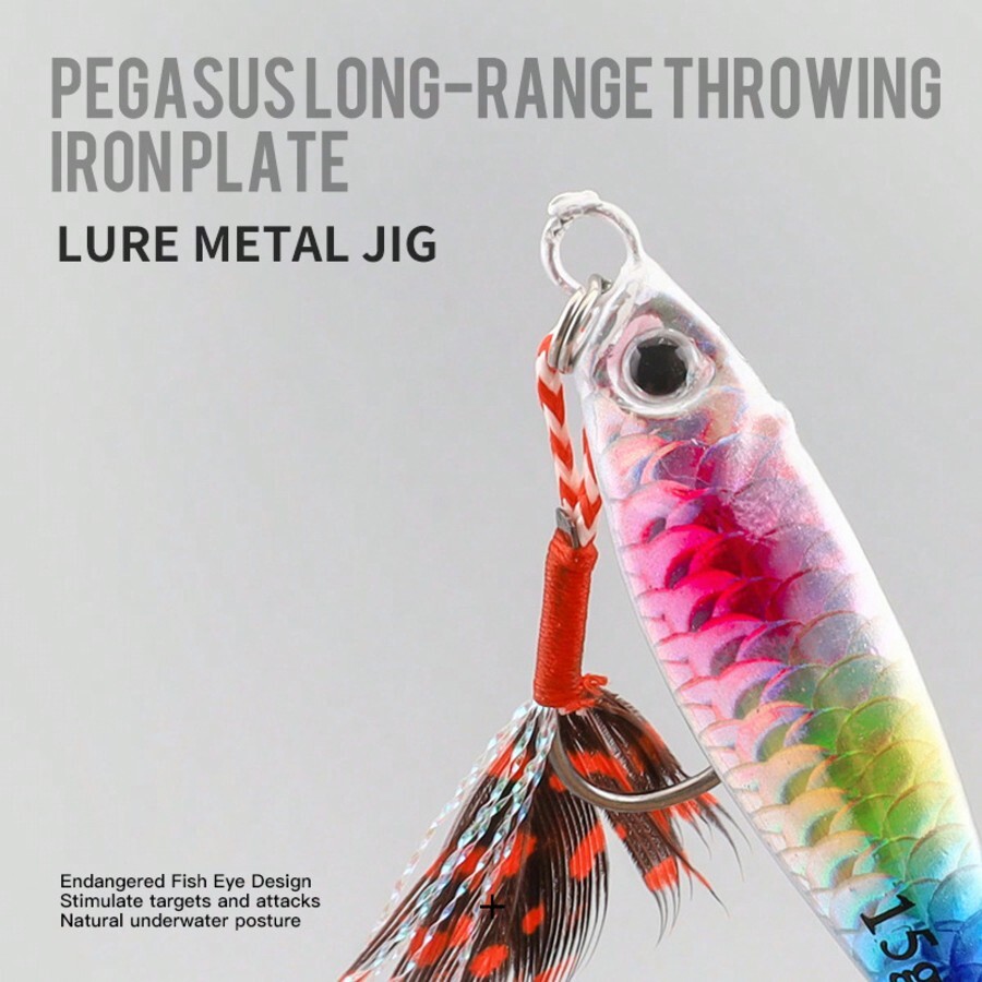 Long-Distance Trolling Metal Plate Lure, Realistic Fish Scale Imitation ...