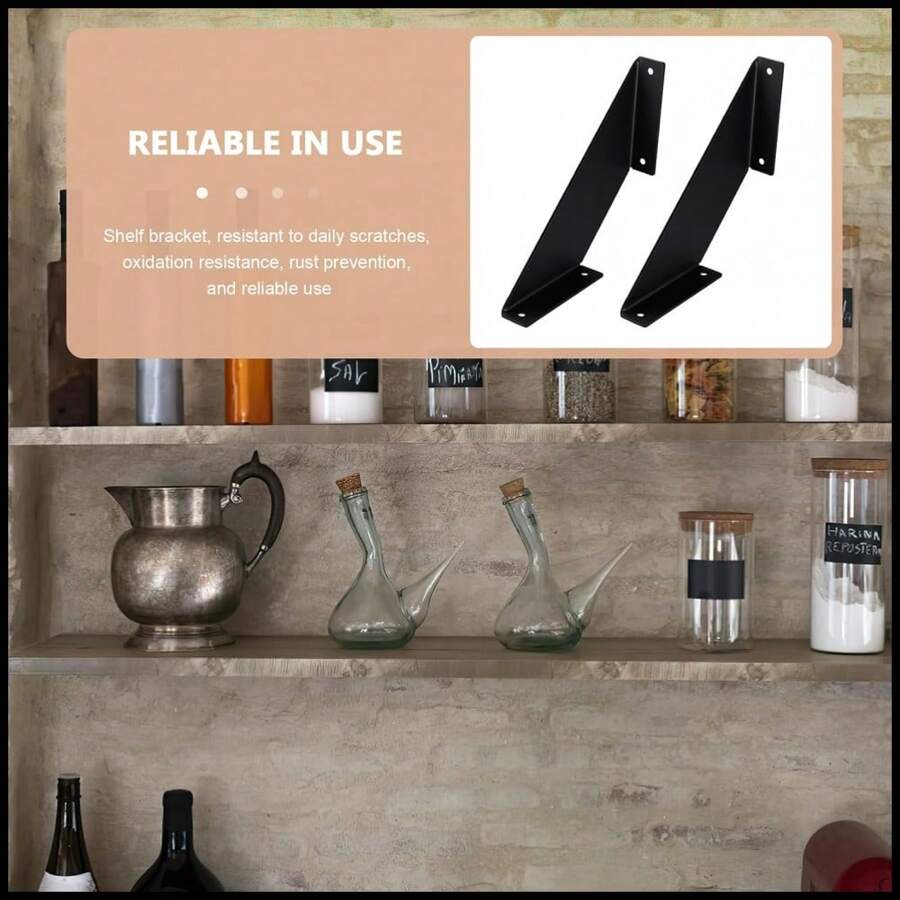 Heavy Duty Floating Shelf Brackets - 200mm Metal Wall Shelf Supports ...