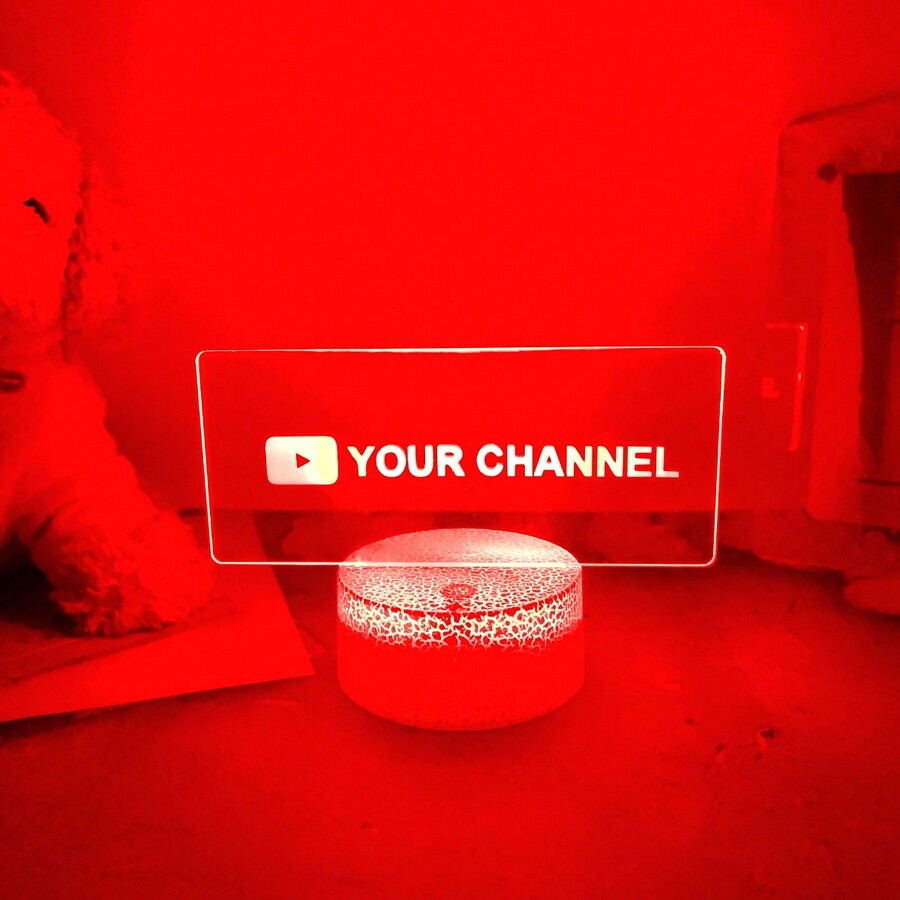 YouTuber Channel LED RGB Night Light Vlogger Gift Lamp GamerTag ...
