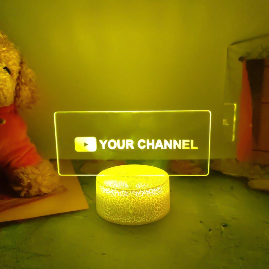 YouTuber Channel LED RGB Night Light Vlogger Gift Lamp GamerTag ...