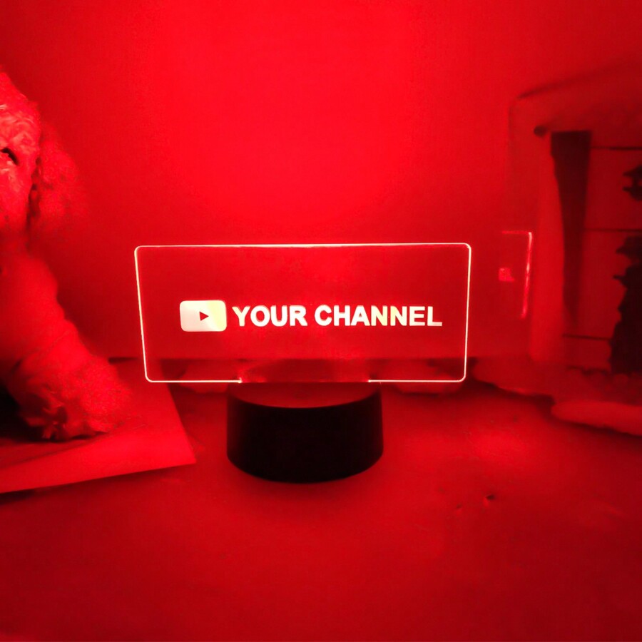 YouTuber Channel LED RGB Night Light Vlogger Gift Lamp GamerTag ...