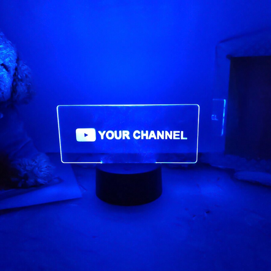 YouTuber Channel LED RGB Night Light Vlogger Gift Lamp GamerTag ...