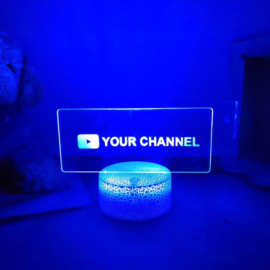 YouTuber Channel LED RGB Night Light Vlogger Gift Lamp GamerTag ...