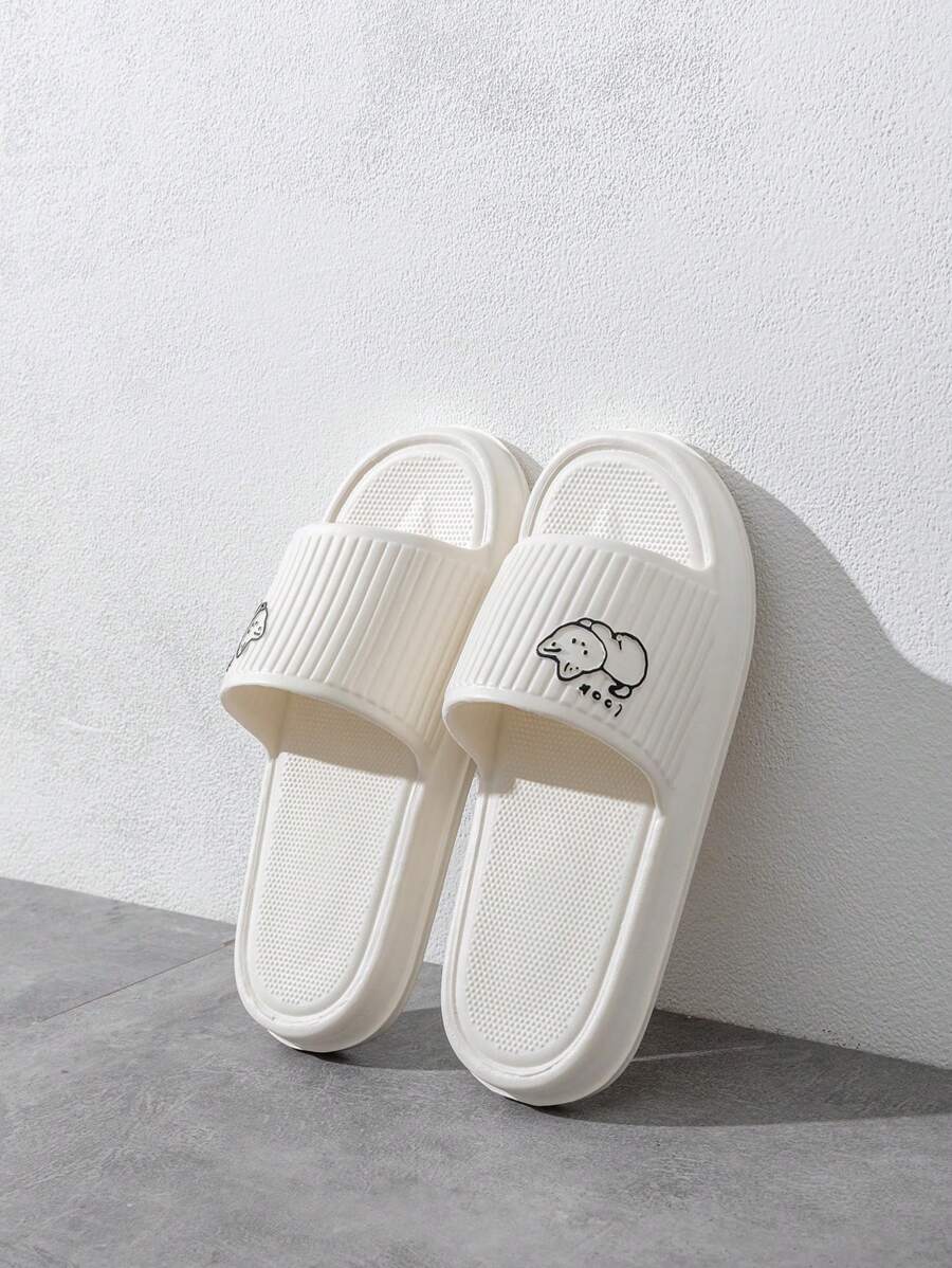 Cartoon Cat Design Summer Casual Women's EVA Flat Heel Sandals, Open ...
