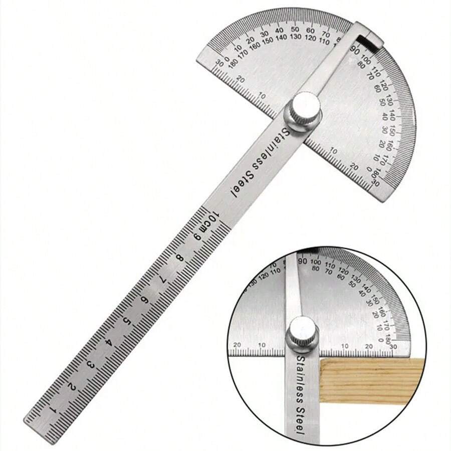 3PCS 180 Degree Protractor Metal Angle Finder Angle Ruler Woodworking ...