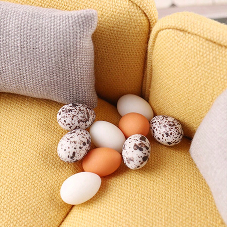 Miniature Food Toy Eggs, Mini Egg Models, Dollhouse Living Scene ...