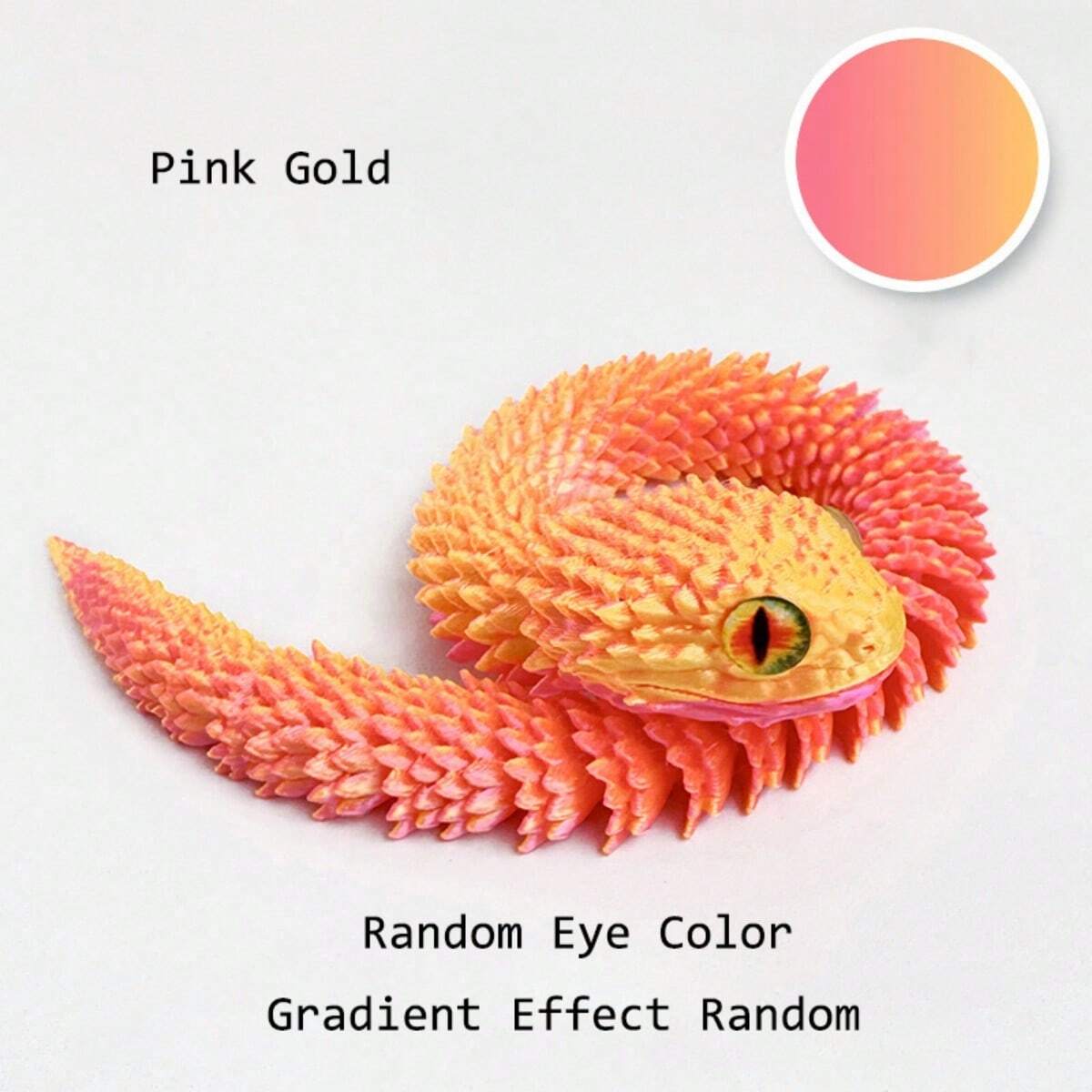 2025 Nova Cobra Animal Impressão 3D Víbora, Brinquedo Fidget Cobra ...