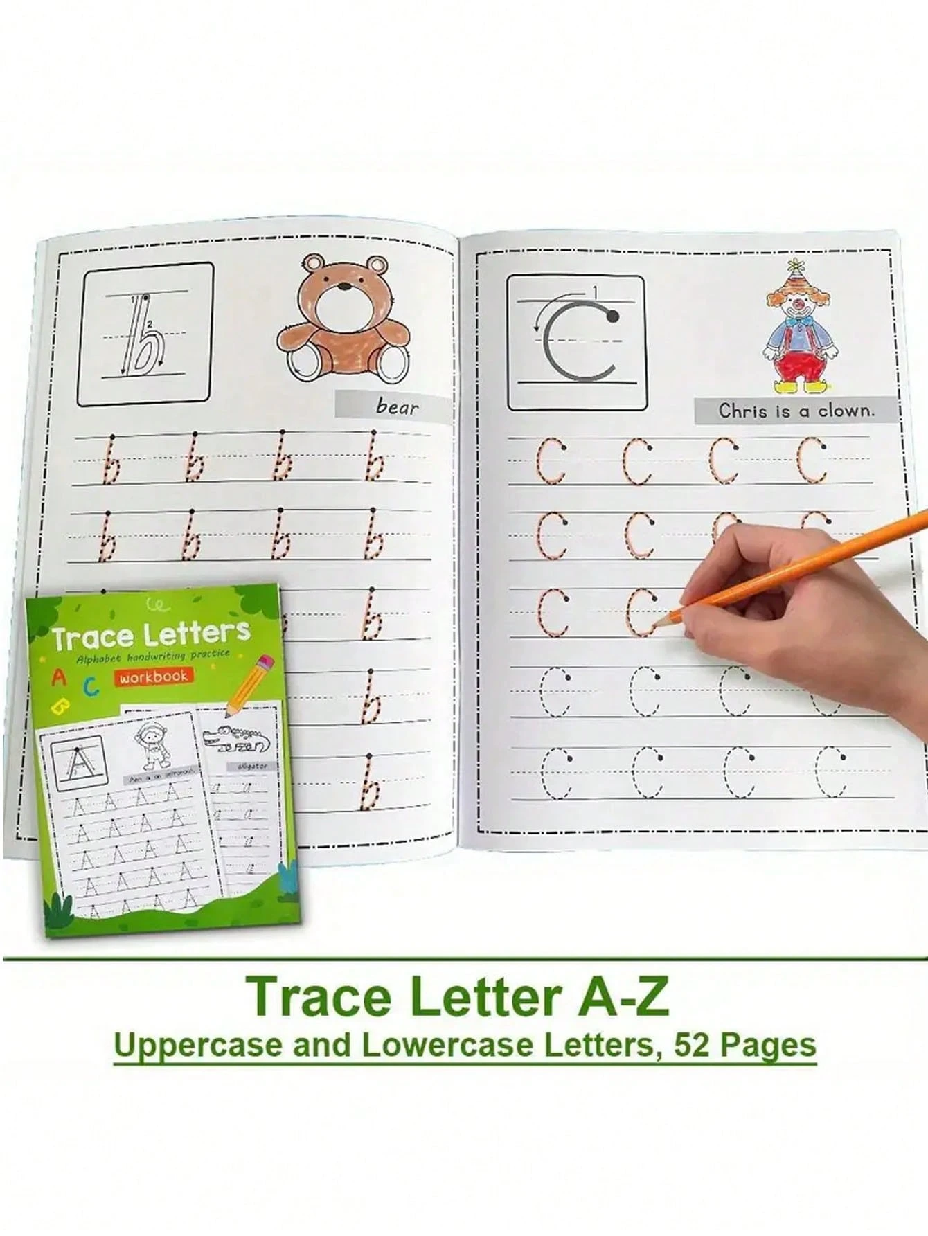 Children's Handwriting Workbook - Tracing Letters A-Z, Suitable For 8 ...