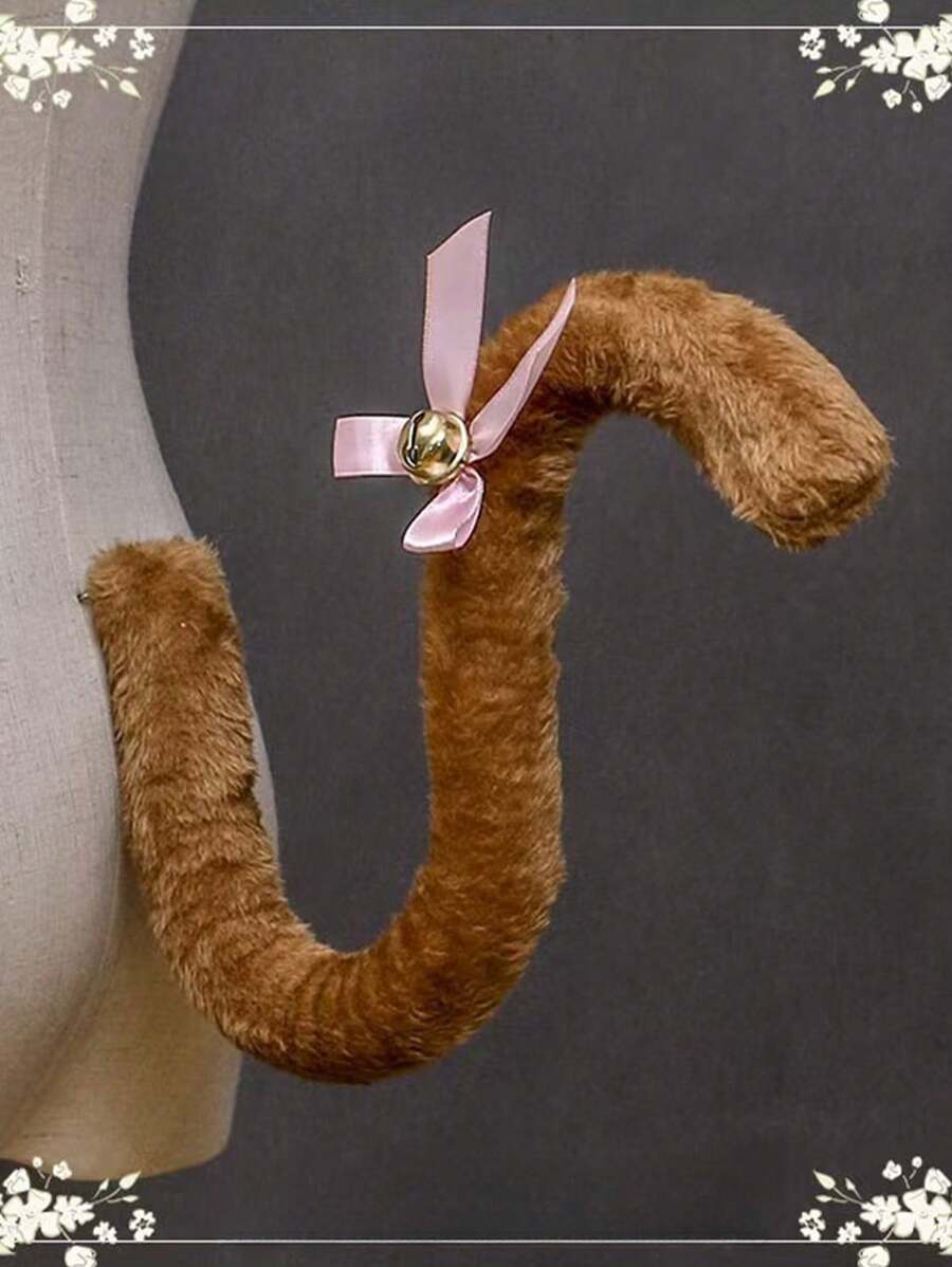 Long Plush Cat Tail Accessory, Available In Multiple Colors, Decorated ...