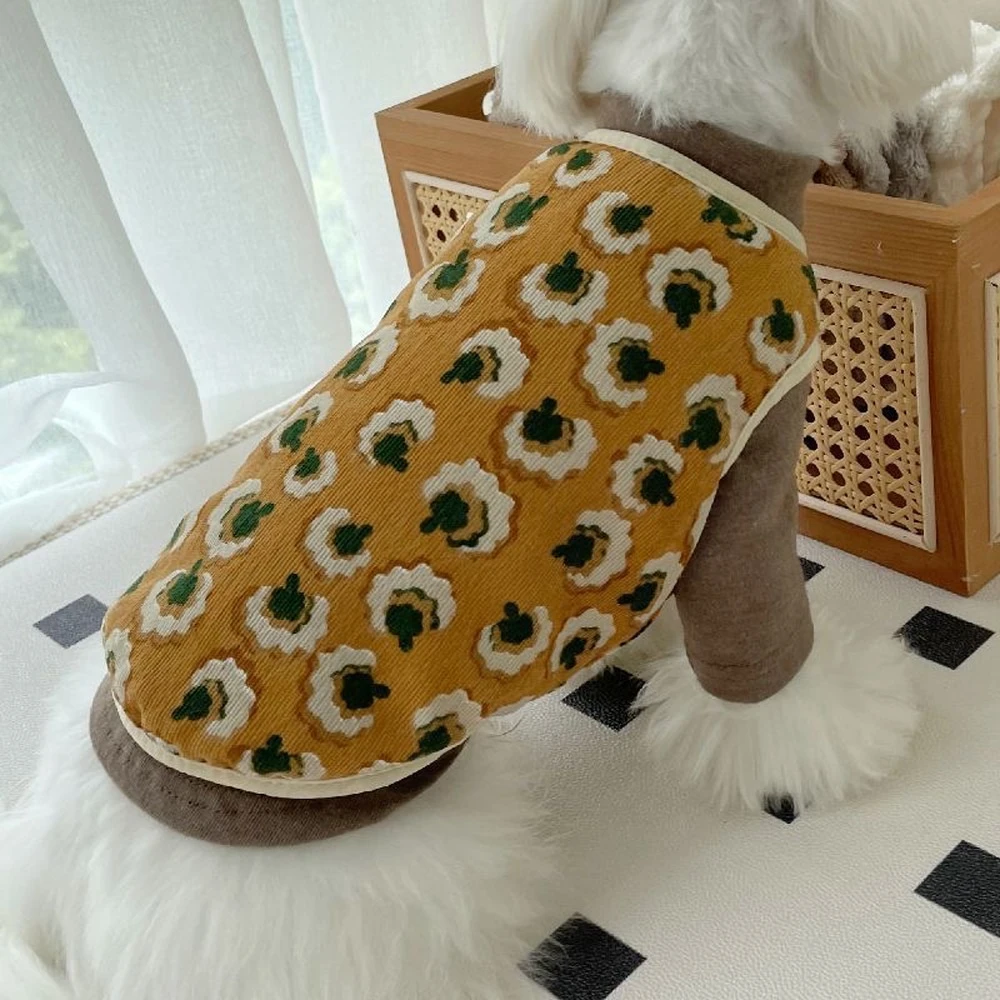 1pc Pet Fleece Vest, Cute Spotty Design Pet Thickened Jacket For Autumn ...