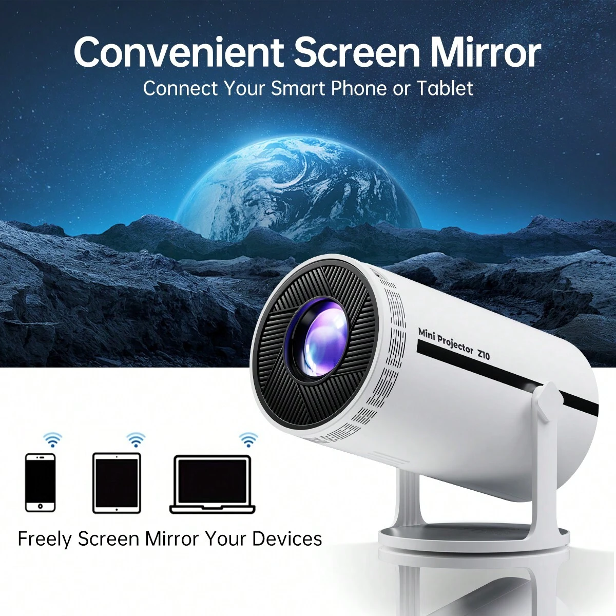 Mini Projector, 4K Ultra HD Auto Keystone Correction ,100 ANSI Lumens ...
