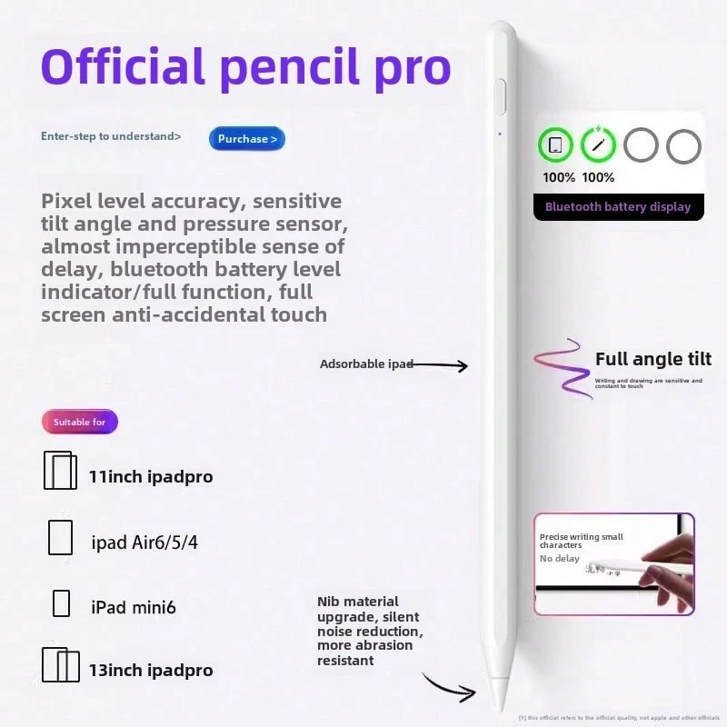 YZYPIN Official Pencil Pro Bluetooth Edition [IPad Pro 2024 2022, 2021 ...