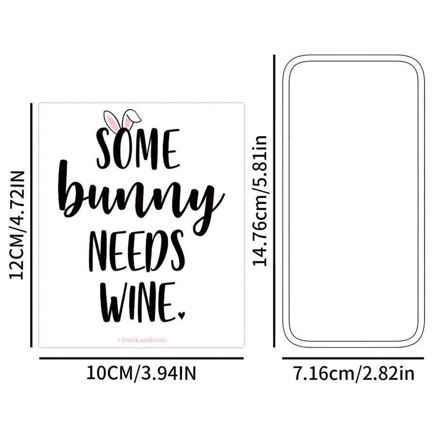 6pcs Easter Wine Bottle Label Stickers, Easter Bunny Party Wine ...