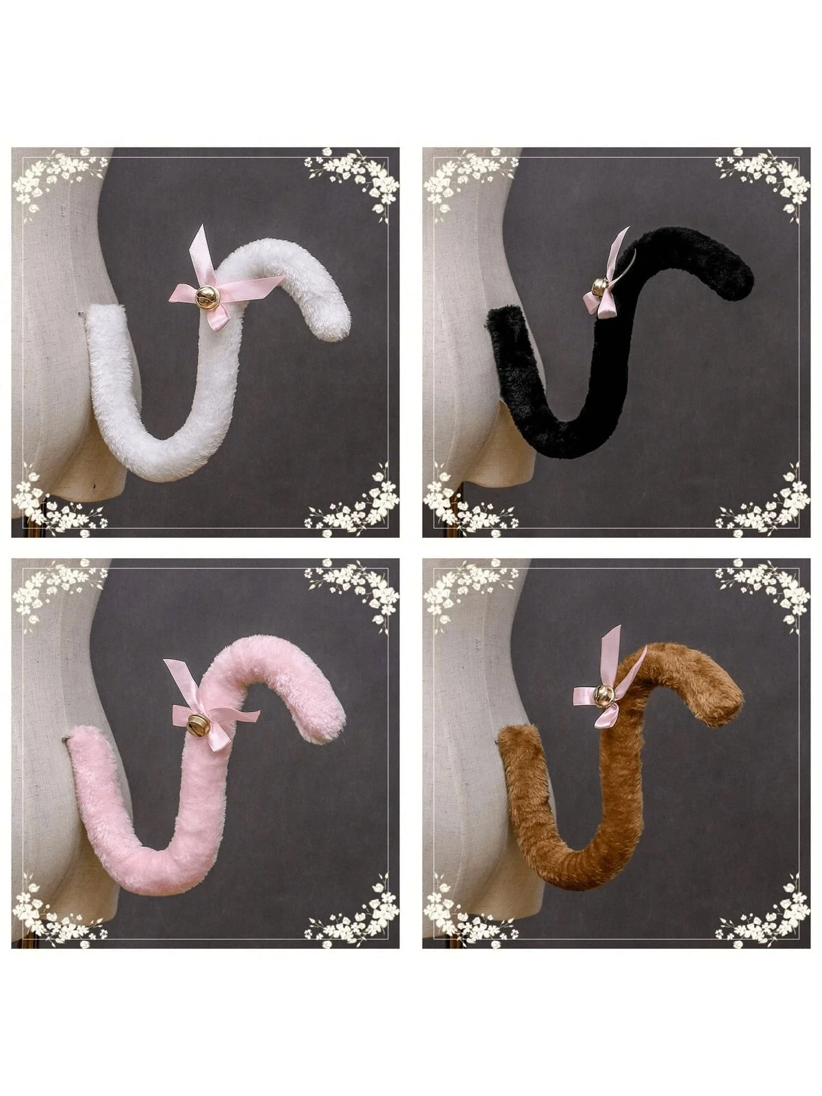 Long Plush Cat Tail Accessory, Available In Multiple Colors, Decorated ...
