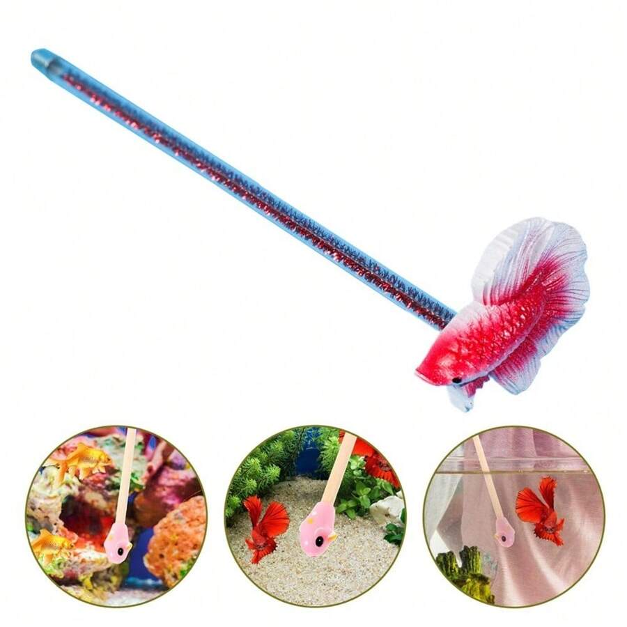 1 Pc Simulation Betta Training Wand Toy Fish Tank Interactive Stick Toy ...