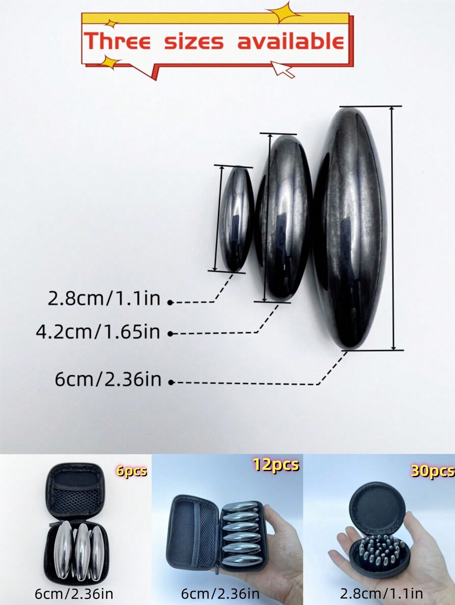 6/12/30pcs Multi-Size Multi-Purpose Polished Ferrite Olive-Shaped ...